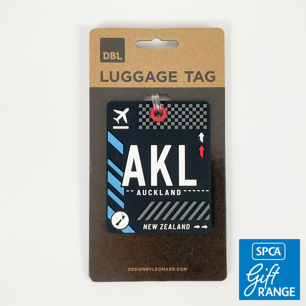 DBL Airport Code AKL Luggage Tag SPCA Op Shops DBL Airport Code AKL Luggage Tag SPCA Op Shops