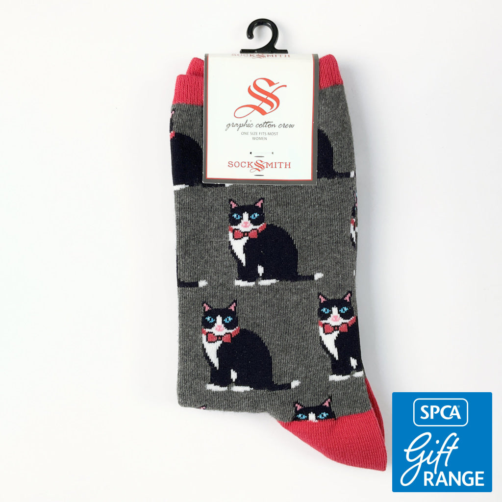 Sock Smith - Tuxedo Cats Gray Heather – SPCA Op Shops